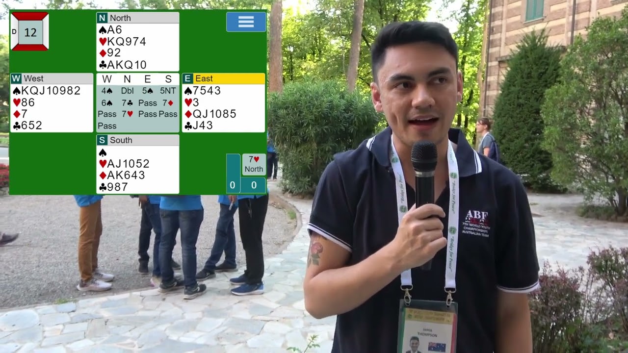 Jamie Thompson describes interesting Grand Slam hand from Youth World ...